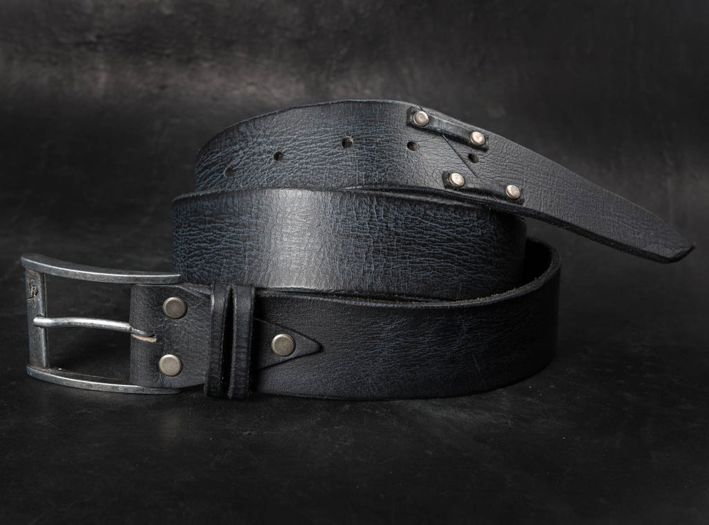 Rustic Leather Belt for Men – Personalized Rocker Look – ISHAOR